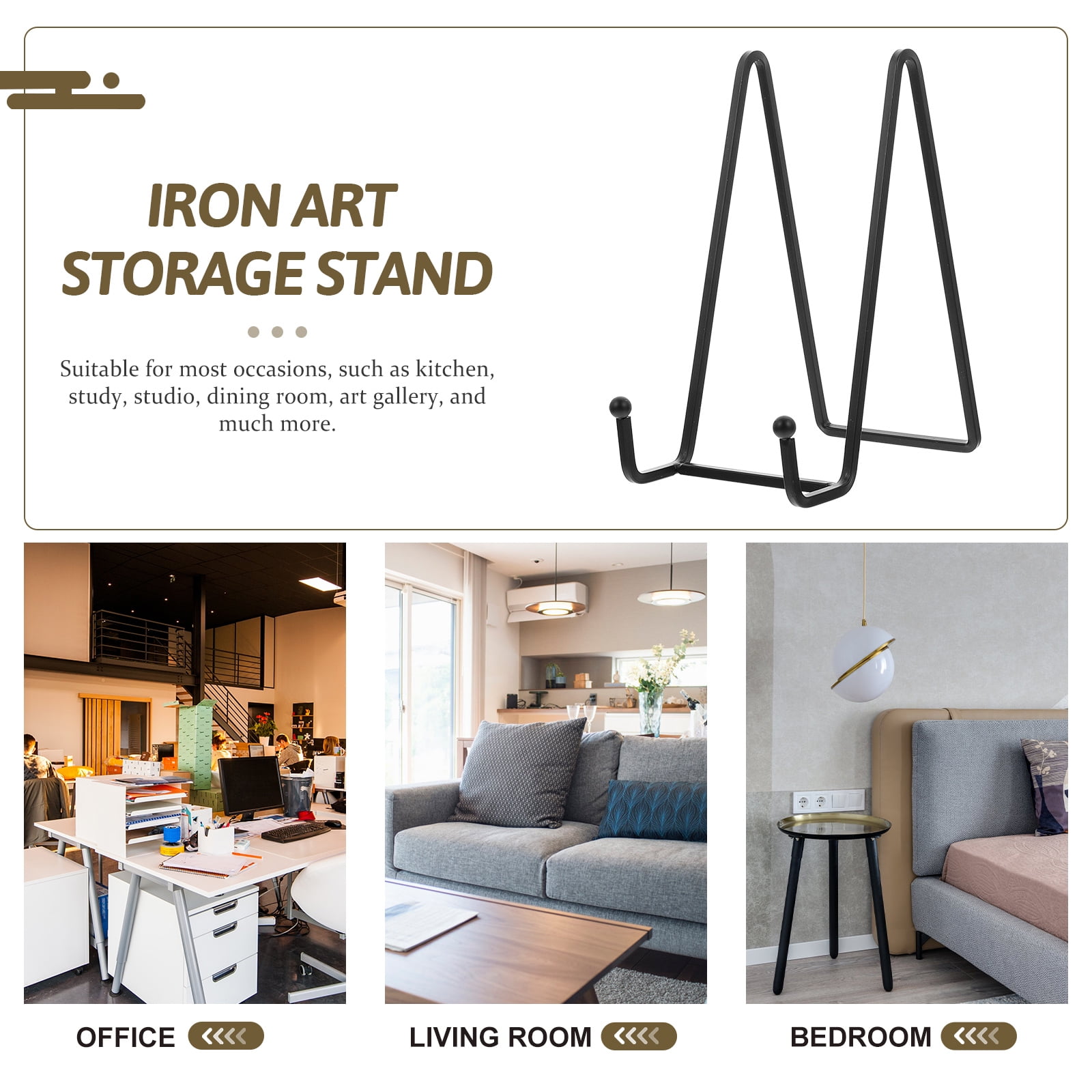 Zcyifa Iron Plate Stand 4Pcs Iron Plate Stands Iron Photo Frame Stands ...