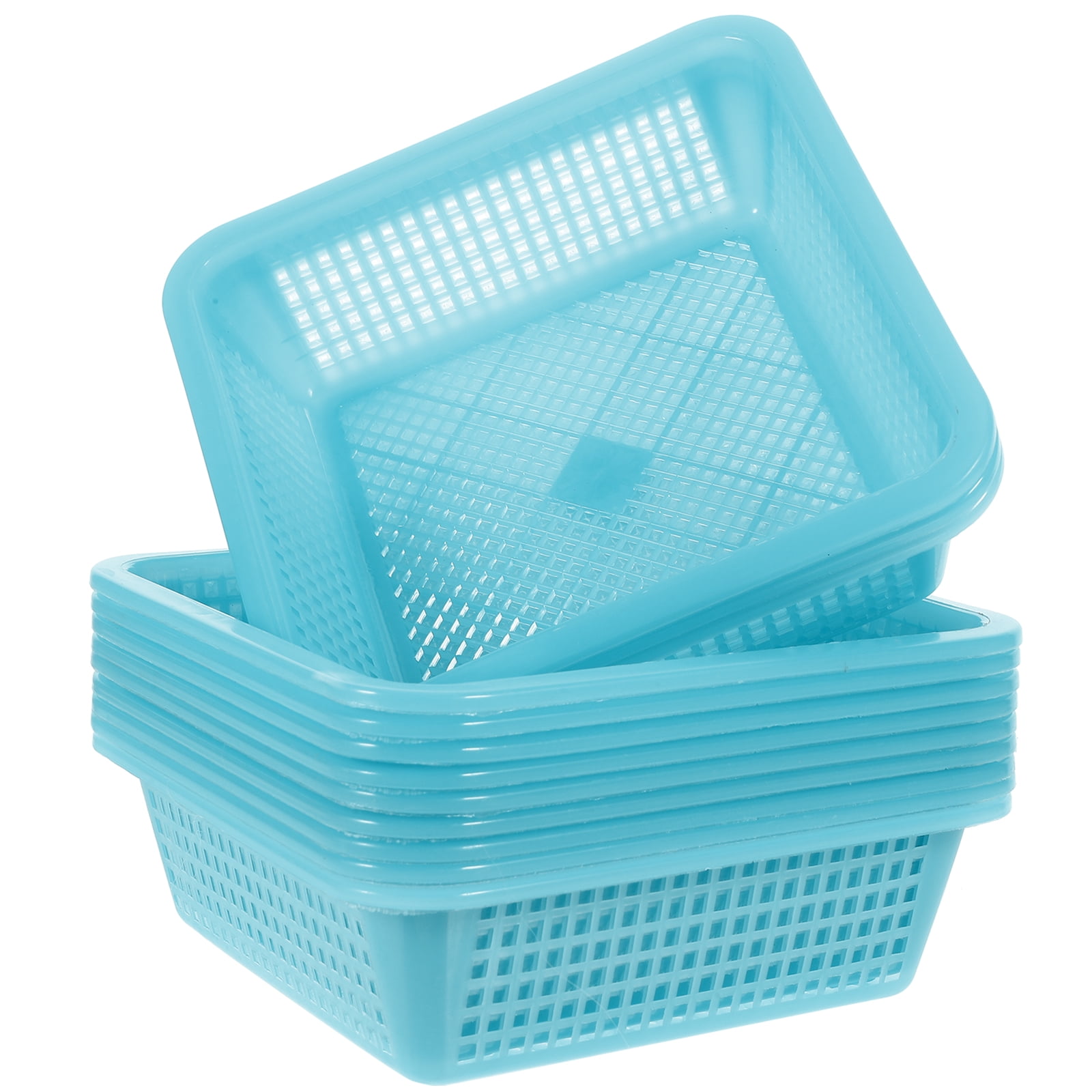 Zcyifa Perforated Storage Basket 12pcs Square Plastic Perforated ...