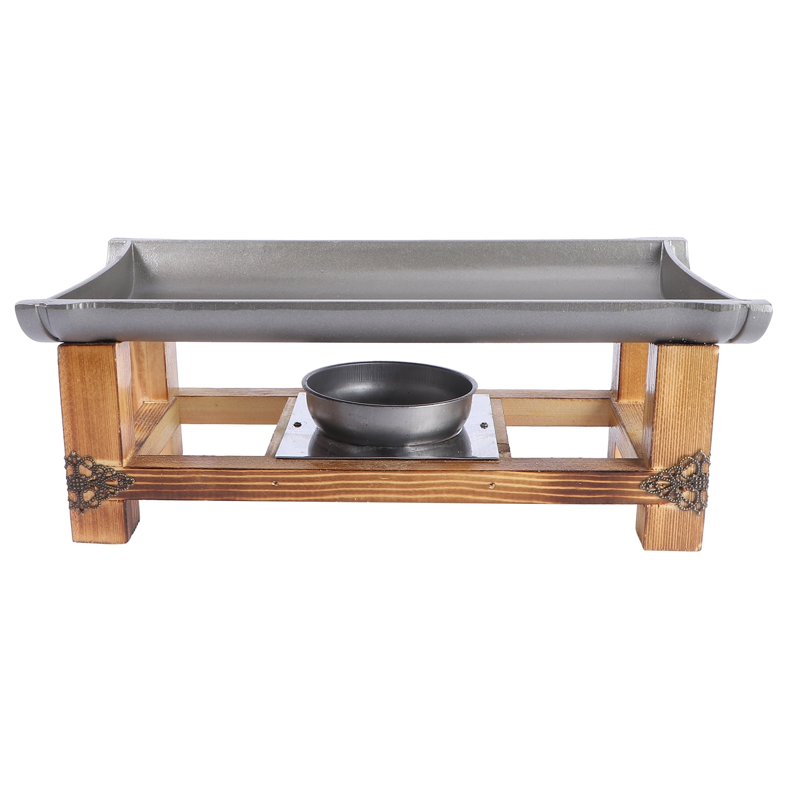 Zcyifa Sizzling Steak Plate with Wood Base 30cm - Walmart.com