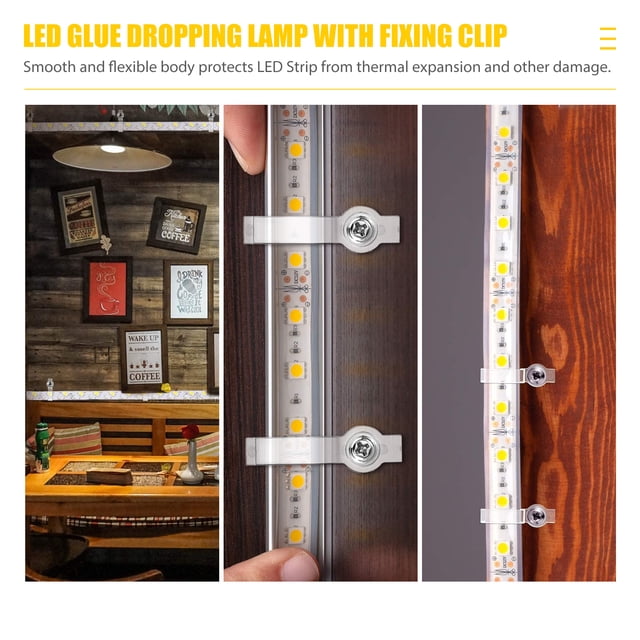 FRCOLOR LED Strip Light Clips with ABS Material for Firm Fixing and ...