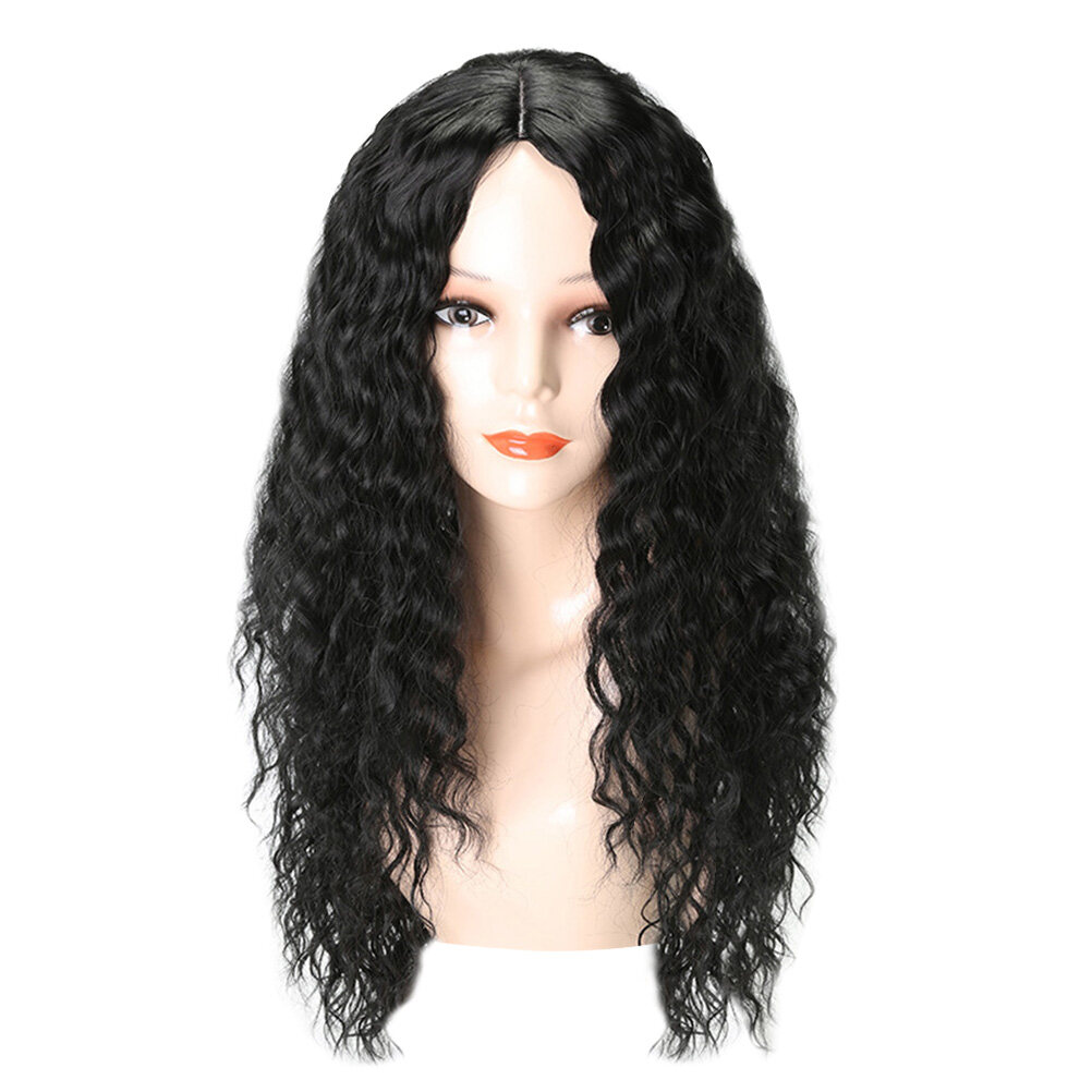 Zcyifa Synthetic Curly Wig Centre Parting Long Curly Wig Cover Full ...