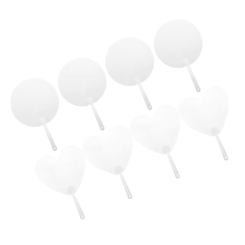 Zcyifa Transparent Fan 8pcs Transparent Fans Blank Painting Fans DIY ...