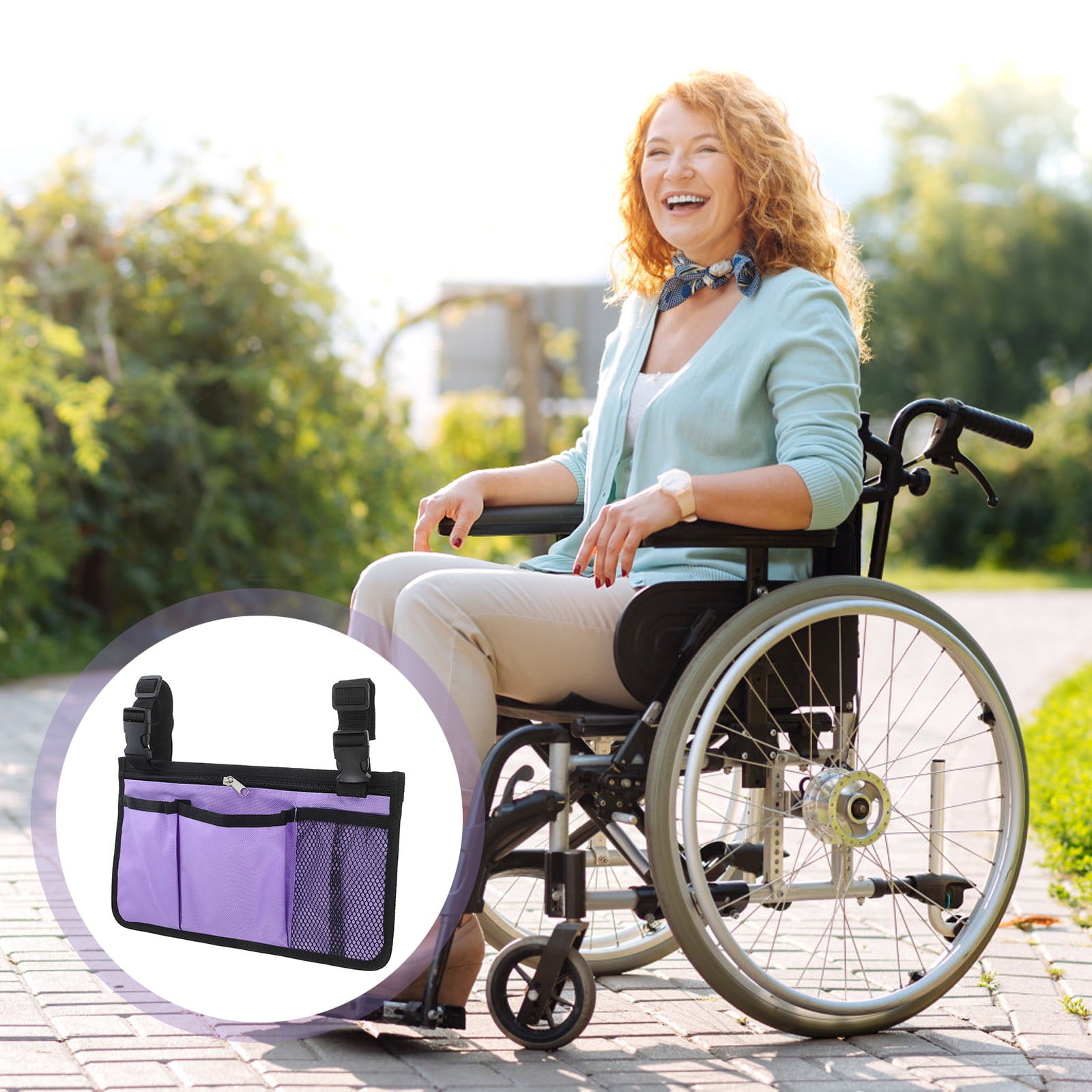 Zcyifa Walker Side Bag Wheelchair Hanging Pouch Oxford Cloth Wheelchair ...