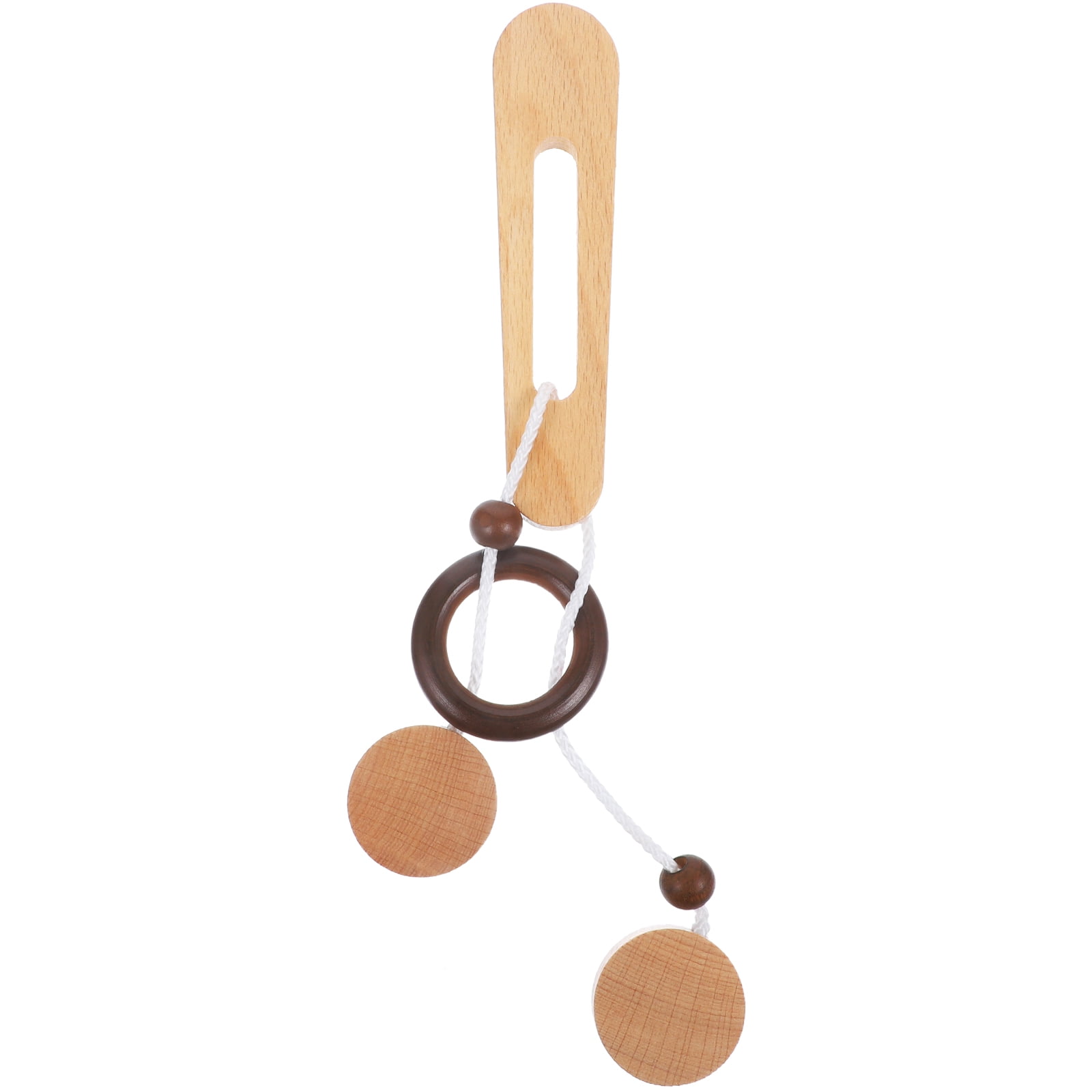 Zcyifa Wooden Puzzle Brain Teaser Threading Rope Interlocking IQ Hole ...