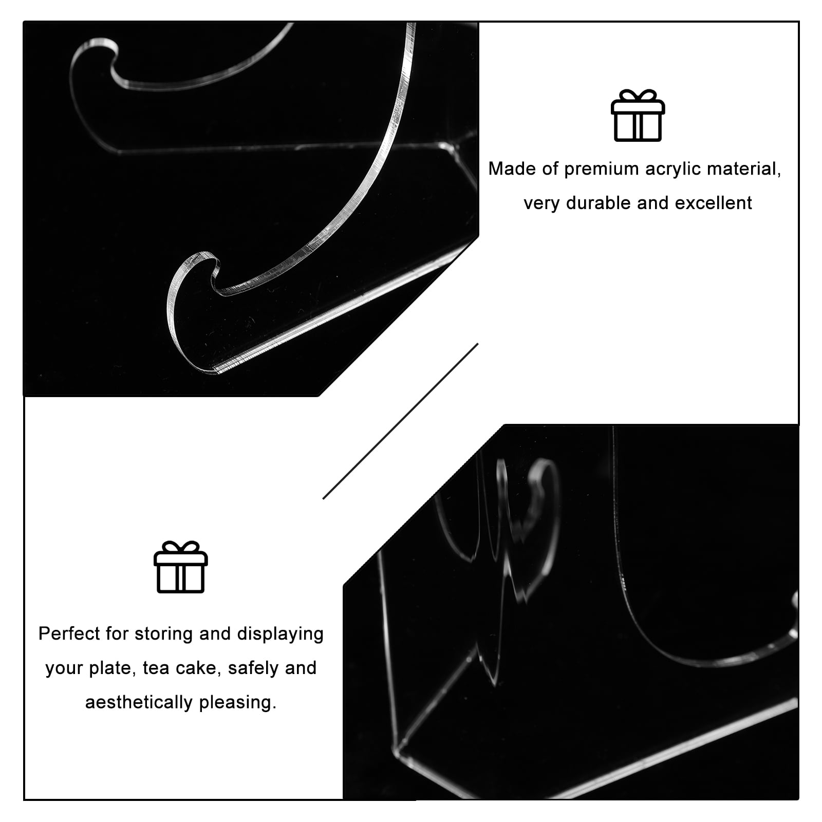 Zcyifa acrylic plate stand 2Pcs Acrylic Easel Stand Small Easels ...