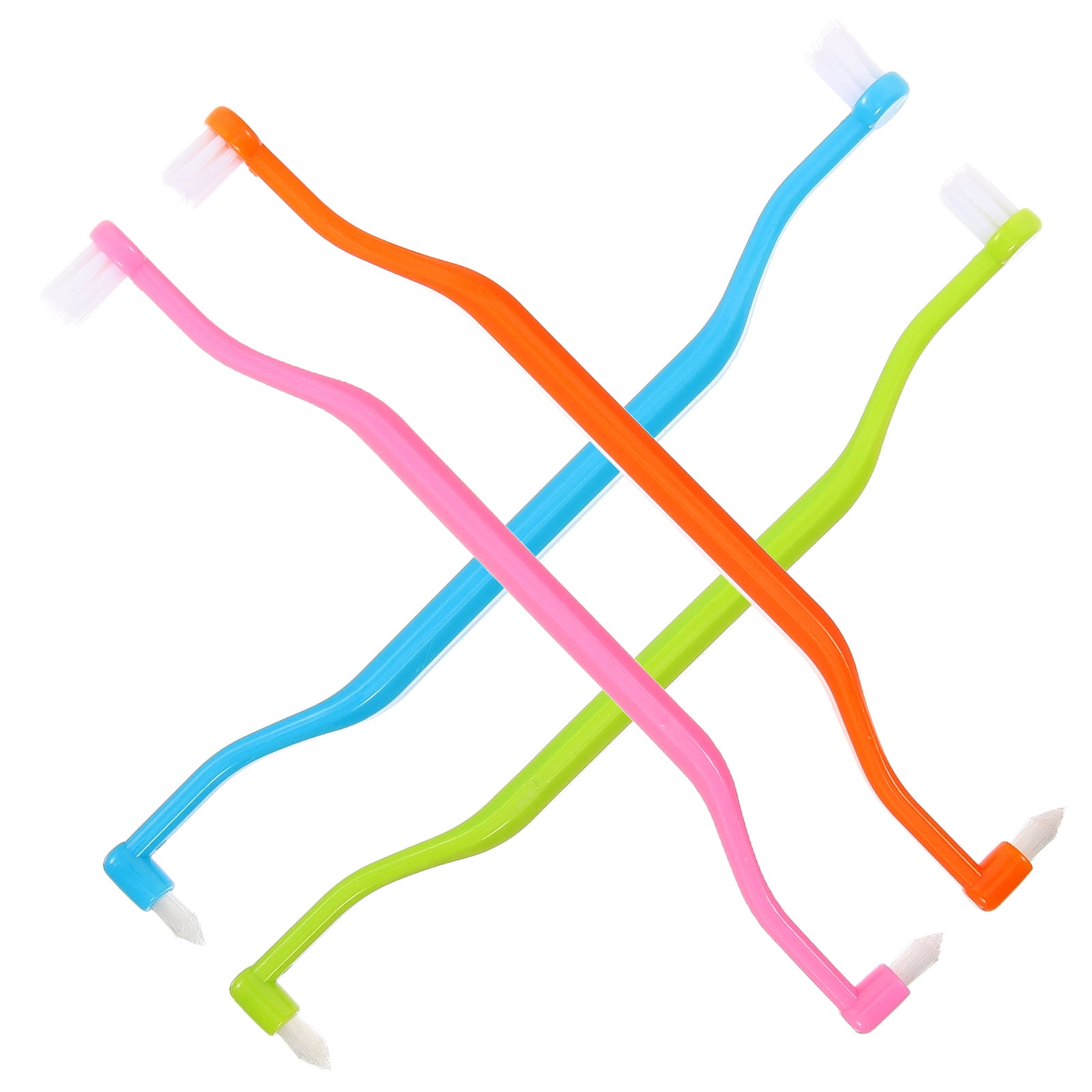 Zcyifa gum end tuft toothbrush 4pcs Double-headed Teeth Cleaners ...