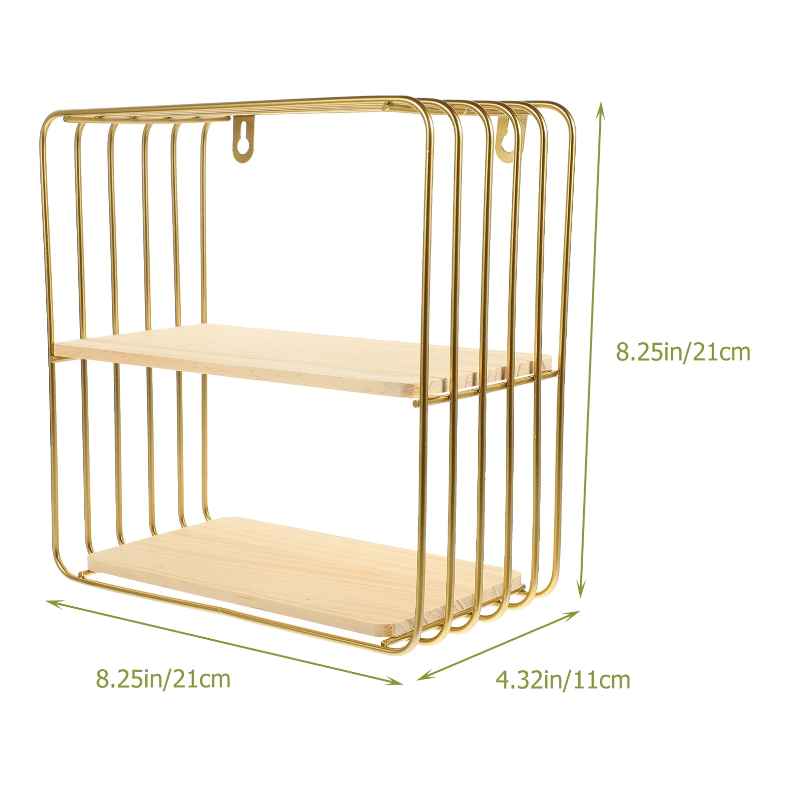 KAKOWELY Large-capacity Storage Shelf Golden Wood 1Pcs 8.3X4.3X8.3In ...