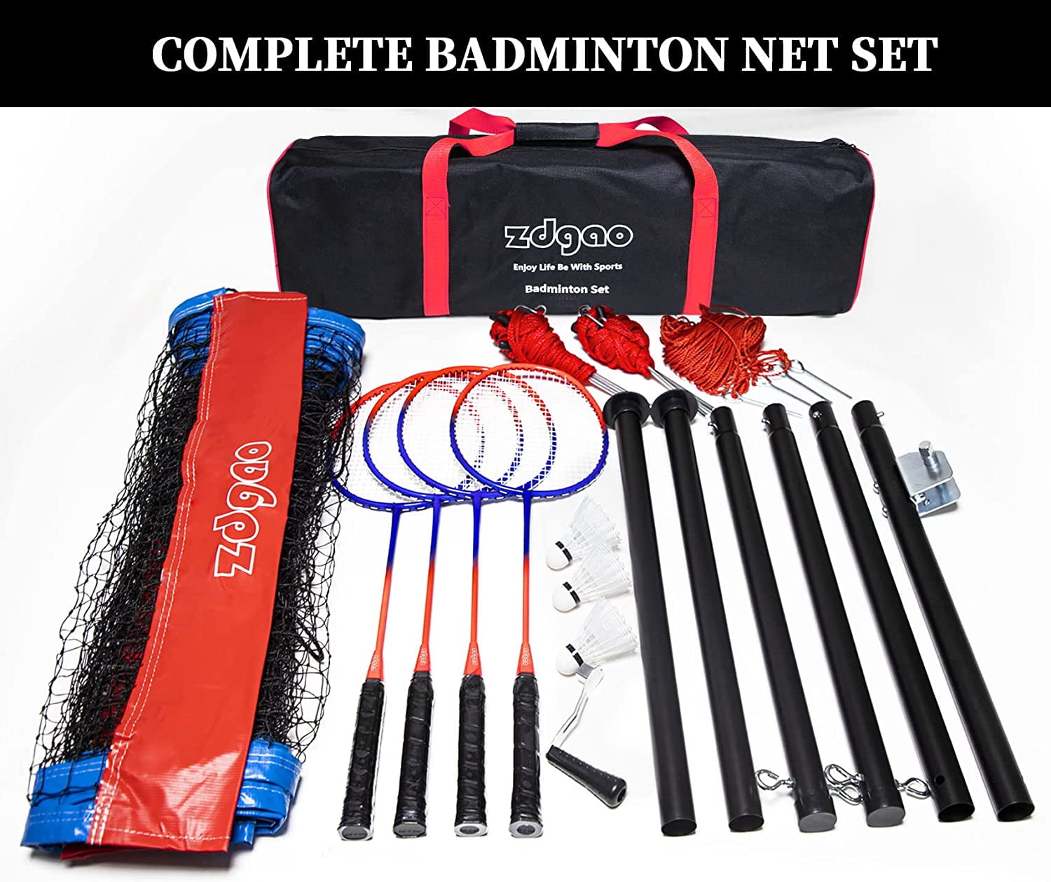Zdgao Badminton Complete Net Set for Backyard Lawn, Beach, Park - Walmart.com
