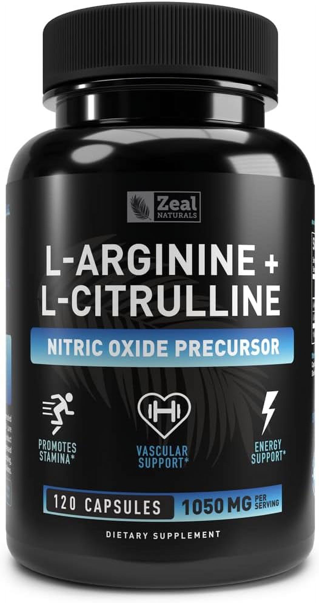 Zeal Naturals L-Arginine + L-Citrulline Supplement | 1,050mg per ...