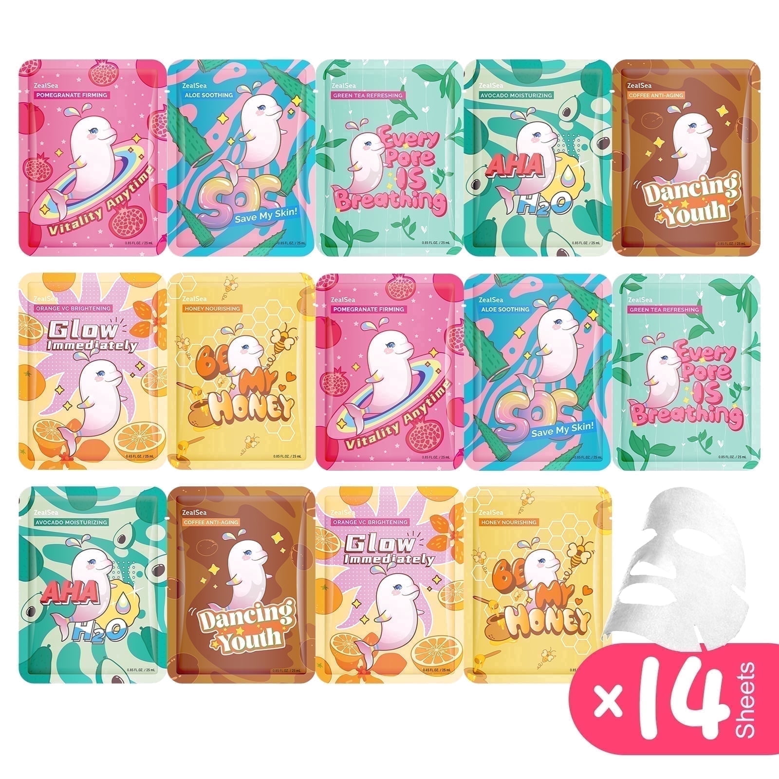 ZealSea Face Masks for Kids and Teens Hydrating Sheet Mask Set for Skin ...