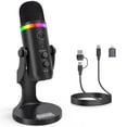 ZealSound USB Microphone K66, Noise Cancellation RGB, Touch Mute, Gain ...
