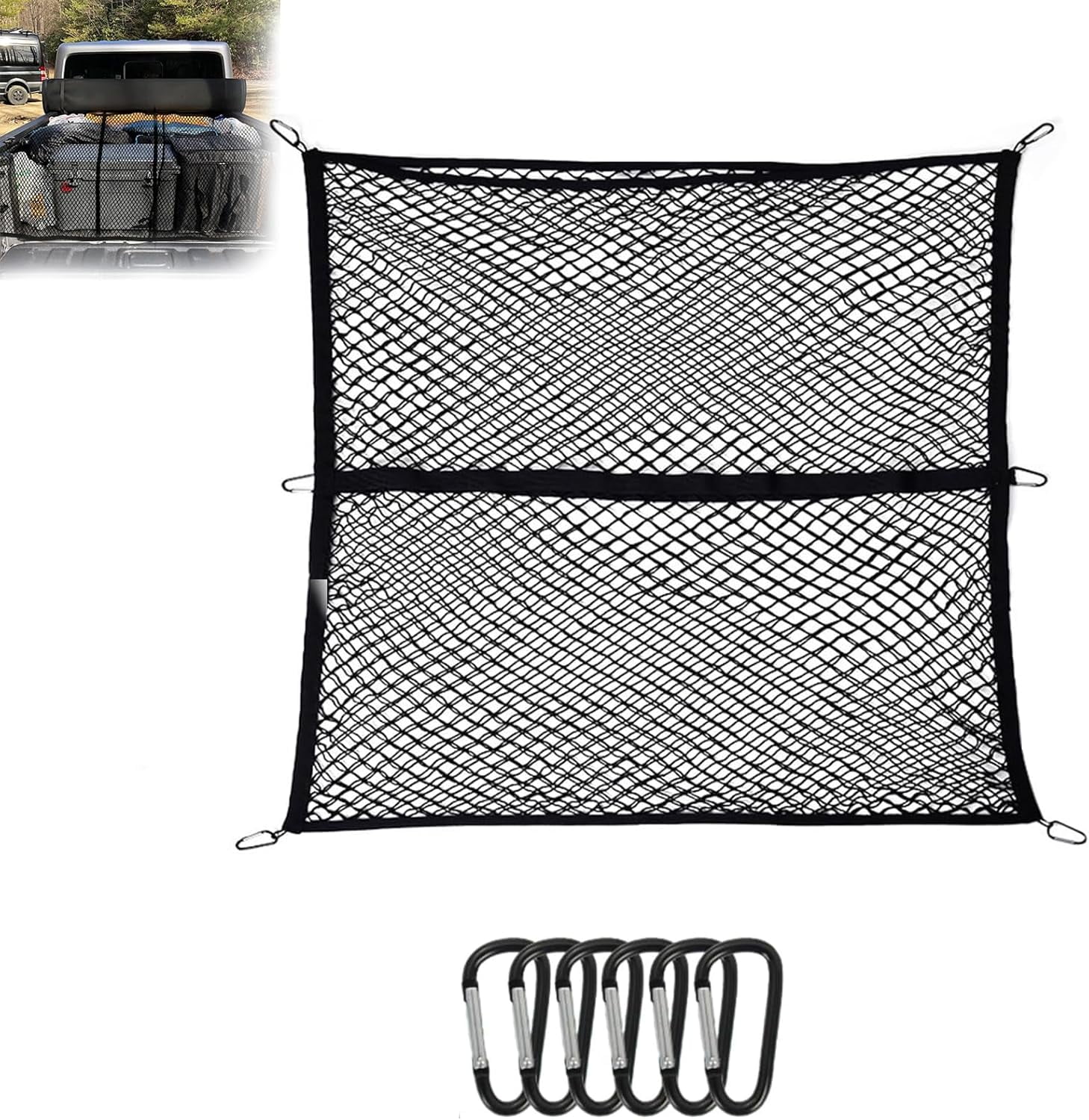 Zealburst Highly Elastic Cargo Net, Truck Bed Net, Trunk Cargo Elastic ...