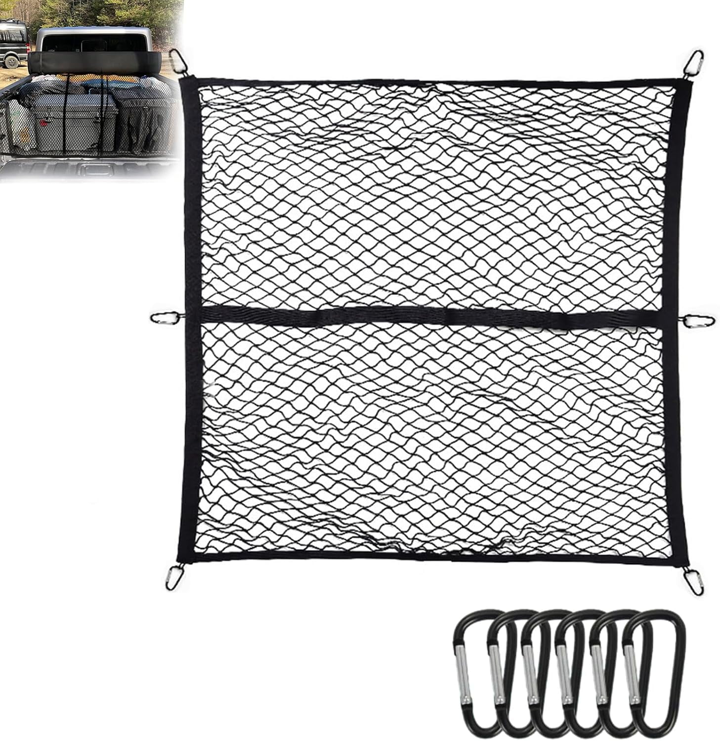 Zealburst Highly Elastic Cargo Net, Truck Bed Net, Trunk Cargo Elastic ...