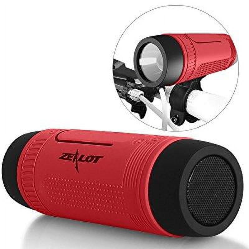 Zealot Bluetooth Portable Speaker, Red, 4000mAh, Bicycle Mount, Torch ...