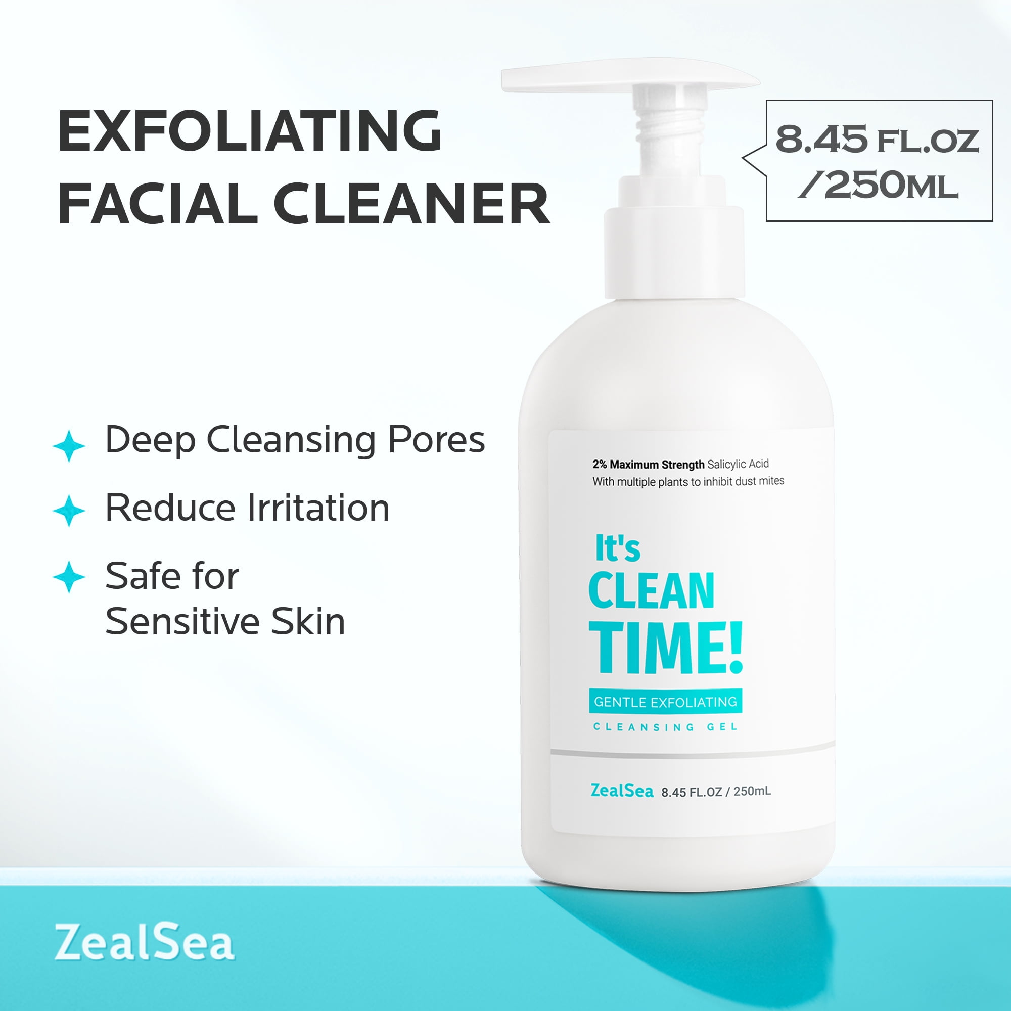 Zealsea 8.45 oz Salicylic Acid 2% Cleanser, BHA & AHA Pore Cleanser ...