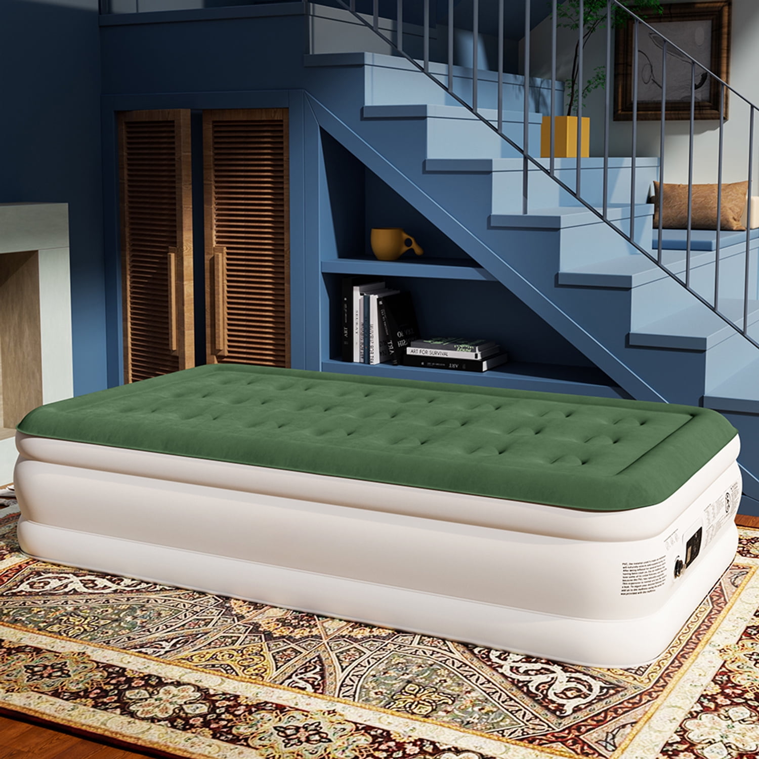 Zearna Twin Size Airbed, Inflatable Air Mattress with Built-in Pump ...