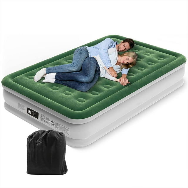Zearna Queen Size 16 inch Inflatable Airbed with Internal Pump, Full ...