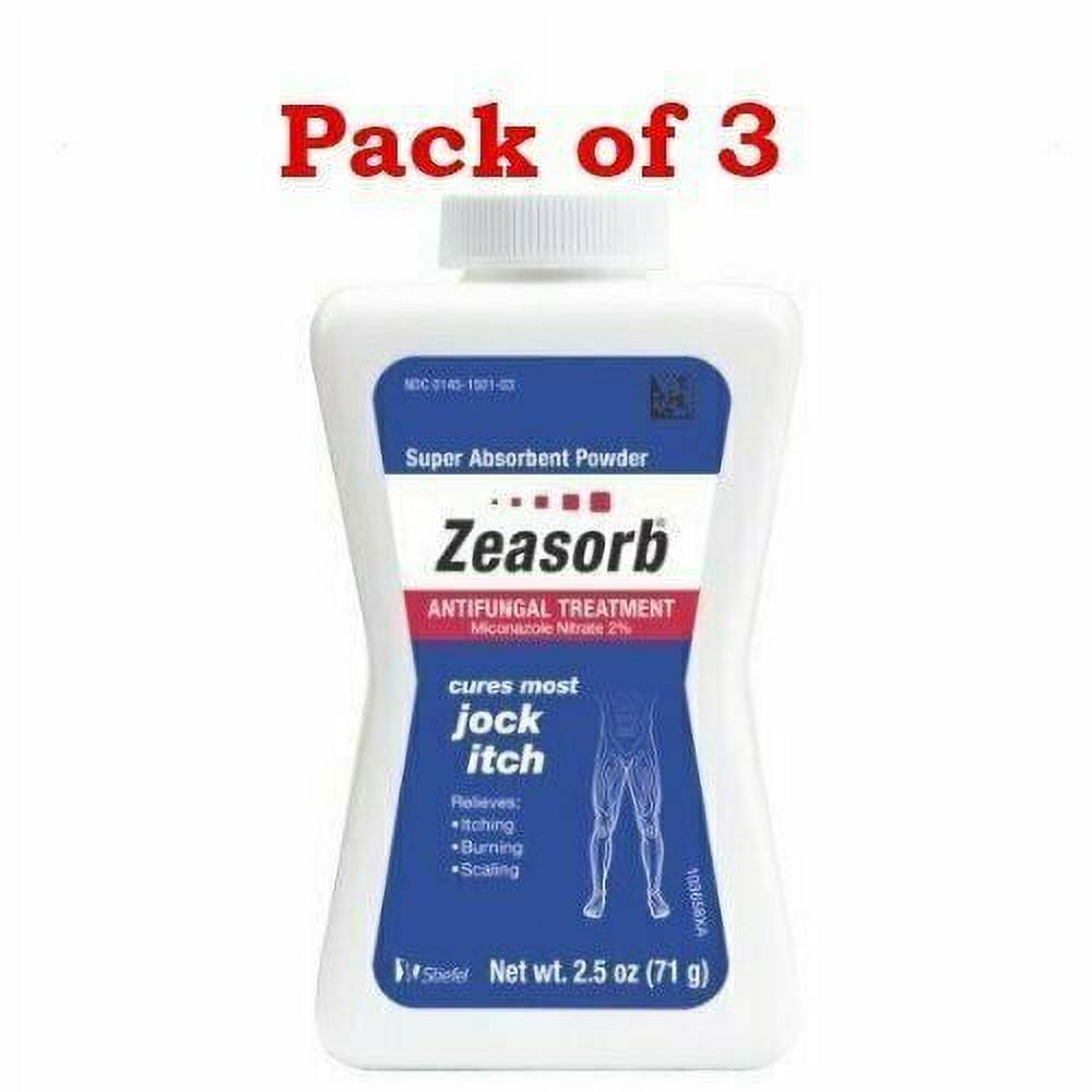 Zeasorb Antifungal Treatment Cures Most Itch Super Powder, 2.5 oz, 3 ...
