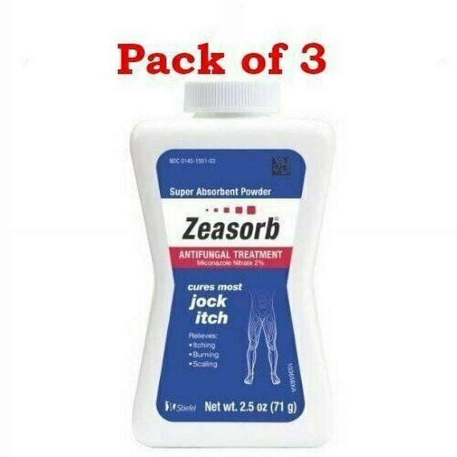 Zeasorb Antifungal Treatment Cures Most Itch Super Powder, 2.5 oz, 3 ...