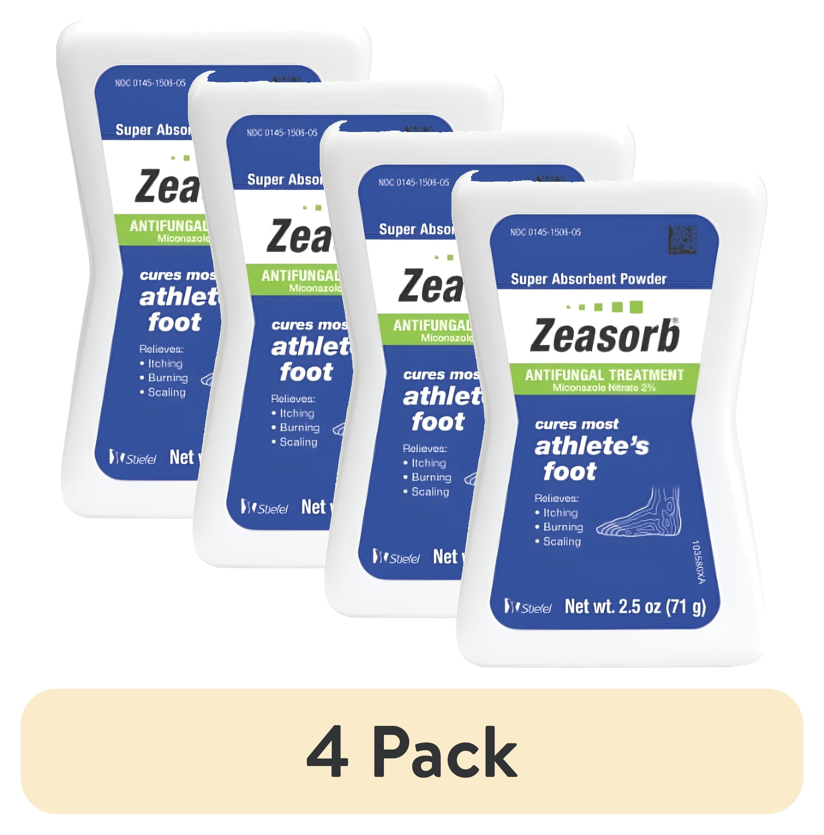 (4 pack) Zeasorb Antifungal Treatment Powder, Athletes Foot, 2.5 oz ...