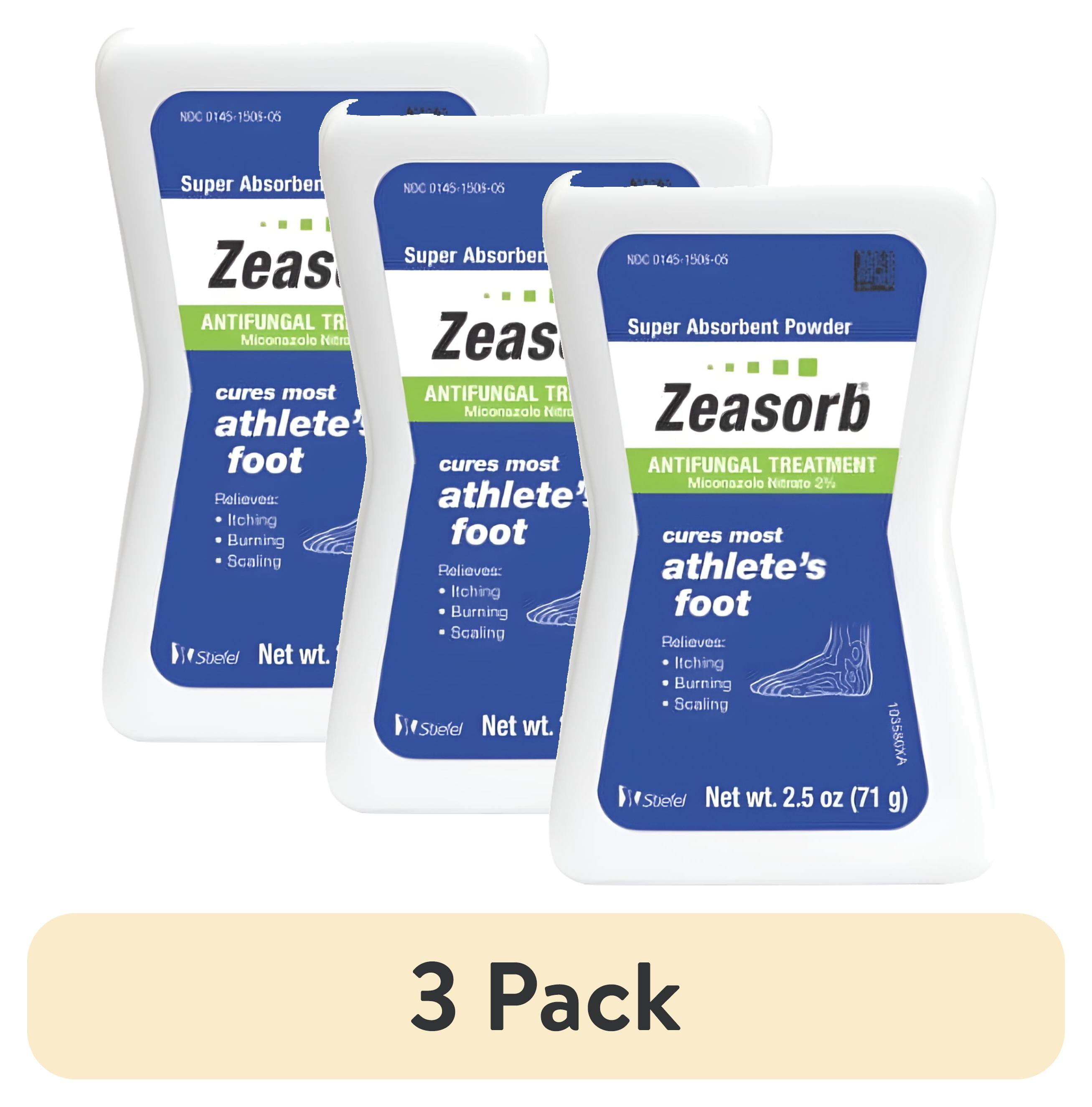 (3 pack) Zeasorb Antifungal Treatment Powder, Athletes Foot, 2.5 oz ...
