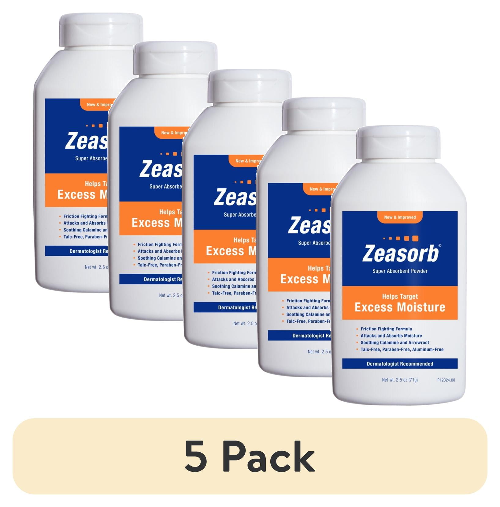 (5 pack) Zeasorb Prevention Foot & Body Powder, Absorb Excess Sweat ...