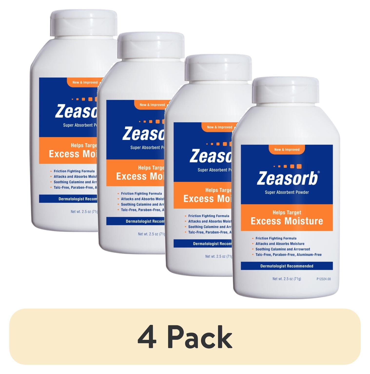 (4 pack) Zeasorb Prevention Foot & Body Powder, Absorb Excess Sweat ...