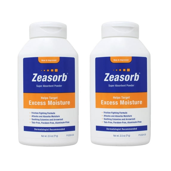 Zeasorb Super Absorbent Powder 2.5oz Pack of 2, Anti-Fungal Body Powder ...
