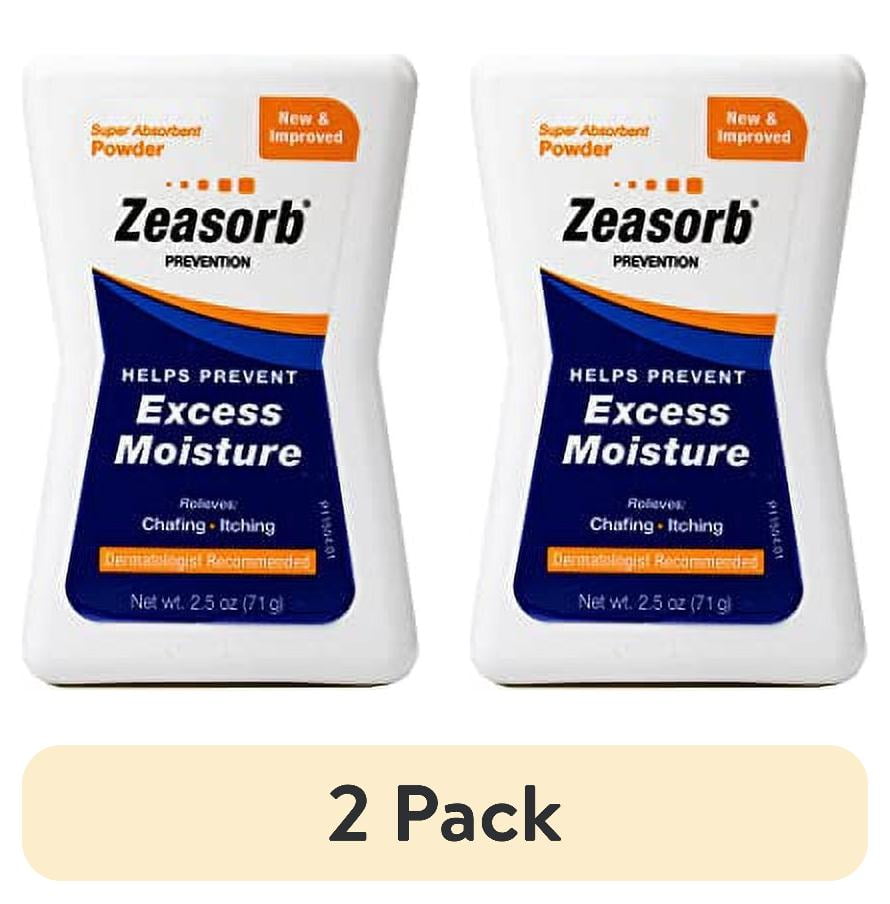(2 pack) Zeasorb Prevention, Super Absorbent Excess Moisture Powder to ...
