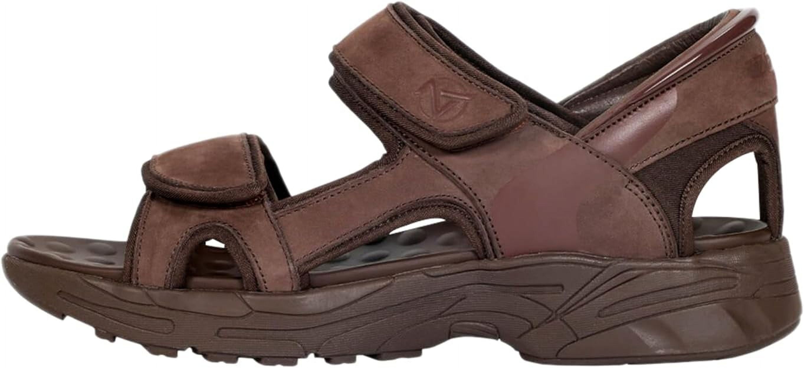 Zeba Men's Premium Leather Easy Slip-On Massaging Sandals Slides ...
