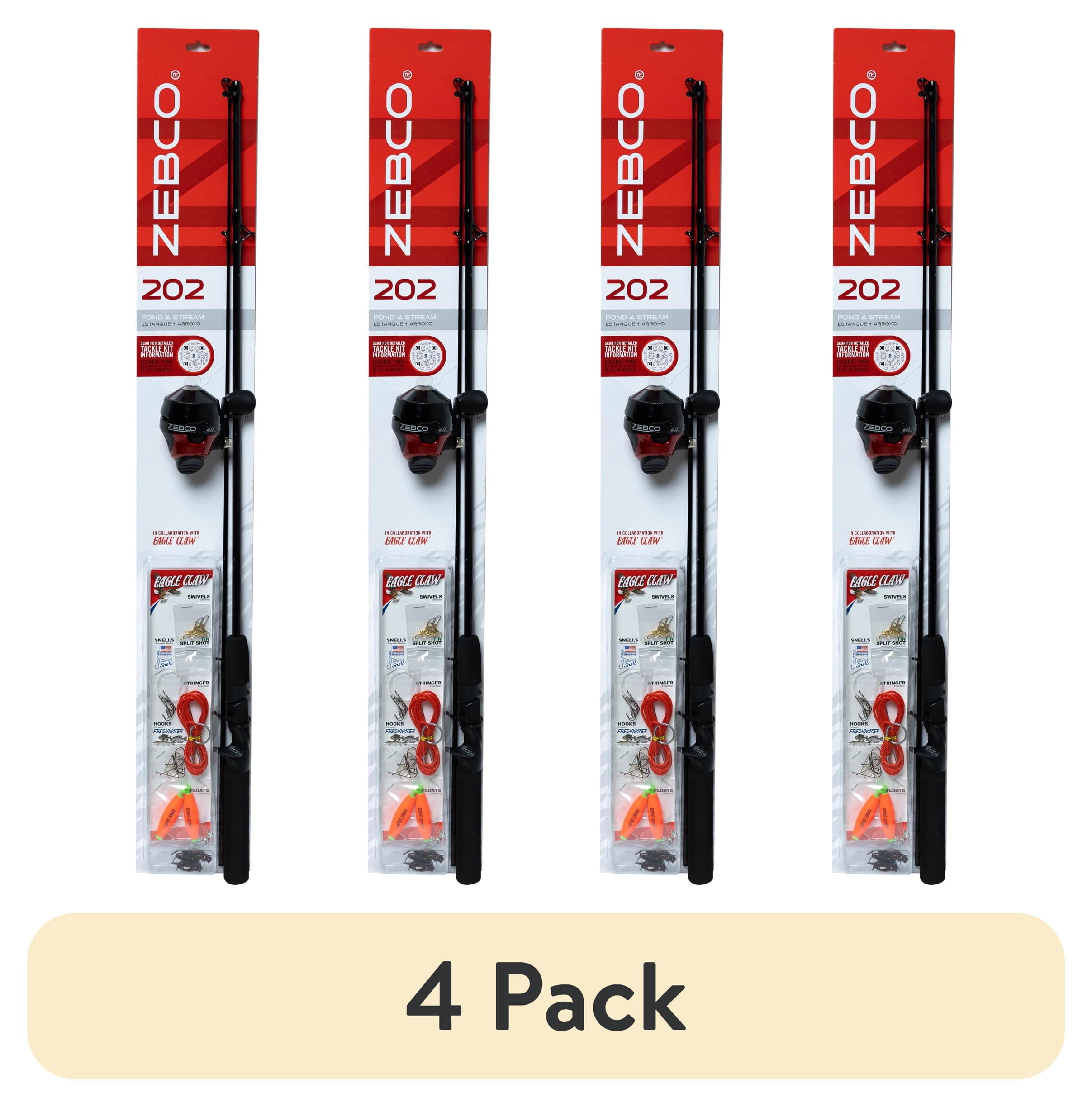 (4 pack) Zebco 202 5 ft 6 in ML Freshwater Spincast Rod and Reel Combo ...