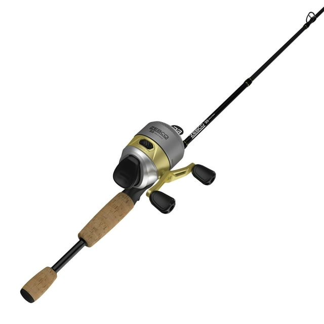 Zebco 33 Gold Max Spincast Reel & Rod Combo, 6'6", Size 60, Silver/Gold ...