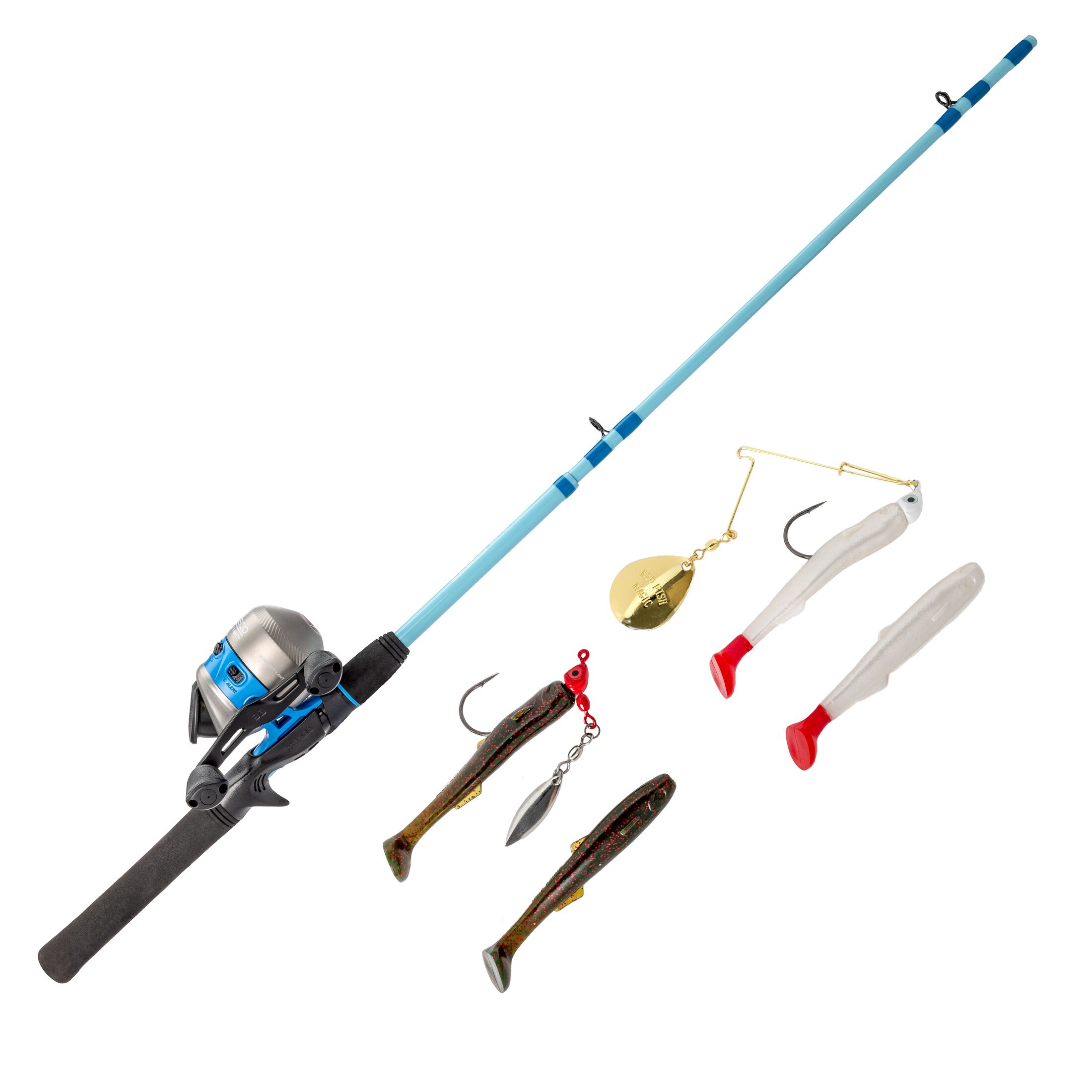 Zebco 33 Salt Fisher Spincast Reel and Fishing Rod Combo, 6-Foot 6-Inch ...