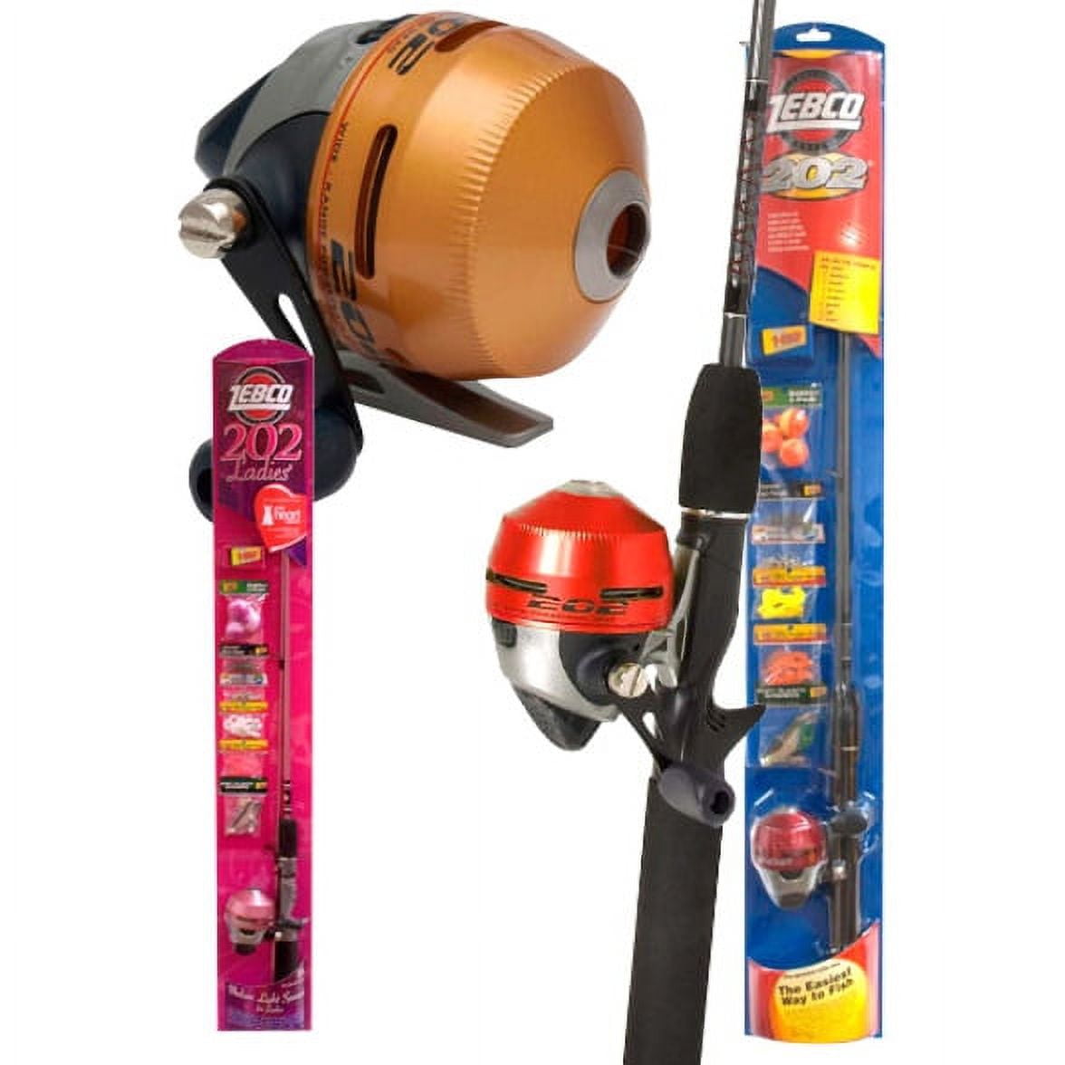 Zebco Ladies 202 Spincast Combo with QuickSet Anti-Reverse Fishing Rod ...