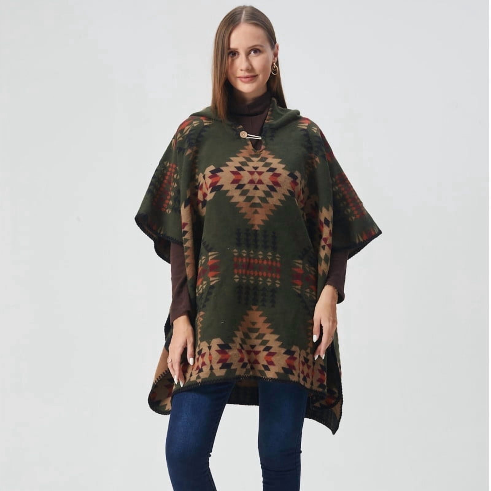 ZEBLIOSO Women's Hooded Shawls and Wraps Cowgirl Style in Winter ...