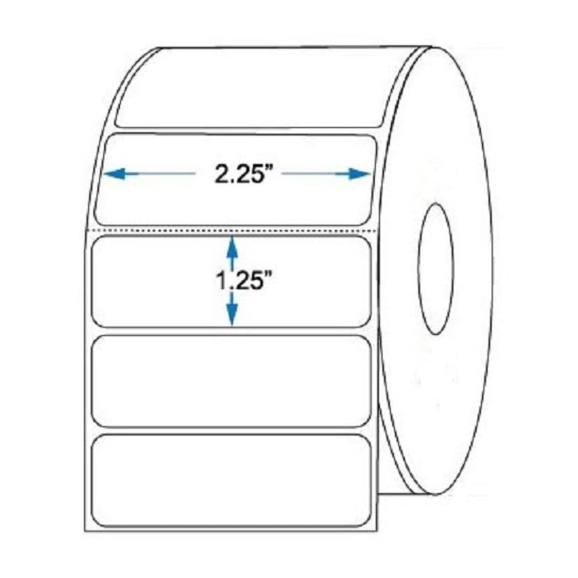 Zebra 10015341 Z-Select 4000D Thermal Label 2.25x1.25 12-Pack (Roll of ...
