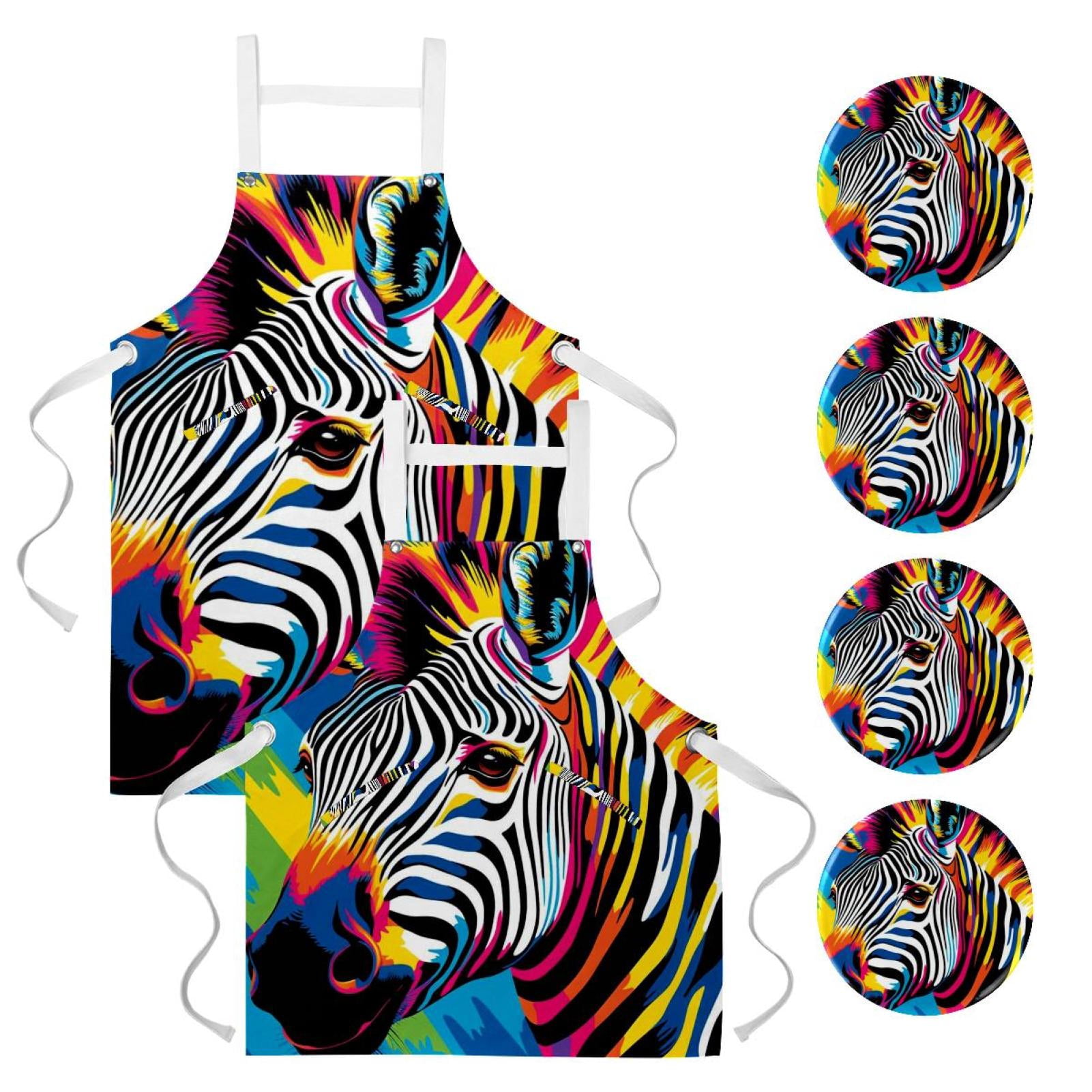 Zebra 2 Pack Waterproof Button Set with Pockets and Badge for Women's ...