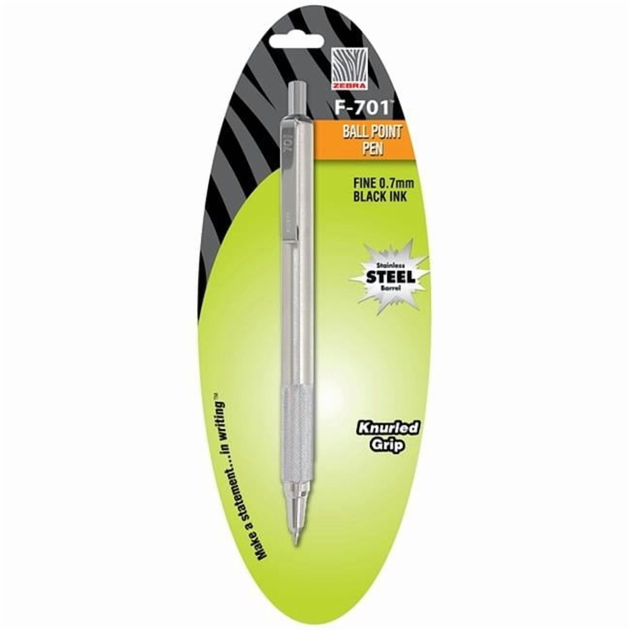 Zebra 30626 F-701 Retractable Ballpoint Pen - Silver - Walmart.com