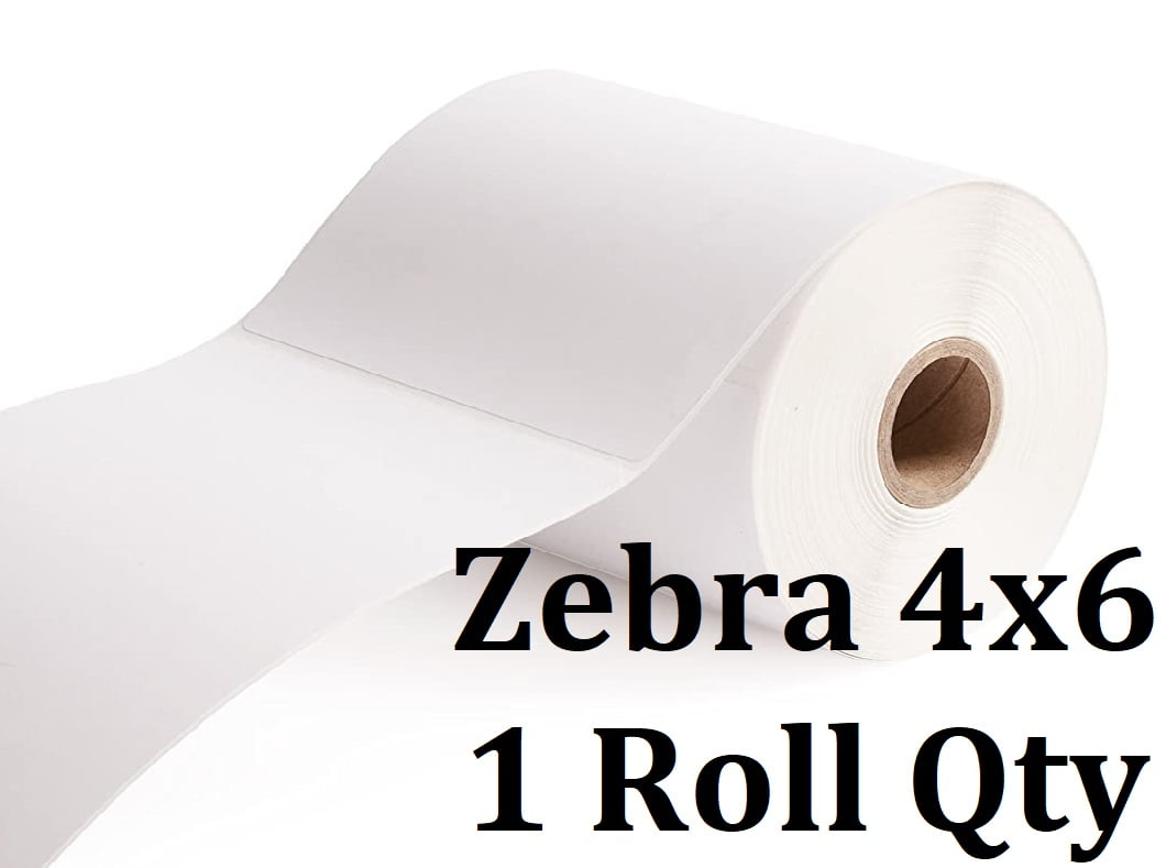 Zebra 4"x6" Direct Thermal Shipping Labels (250 per roll)- 1 QTY Fast ...
