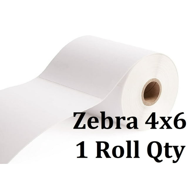 Zebra 4"x6" Direct Thermal Shipping Labels (250 per roll)- 1 QTY Fast ...