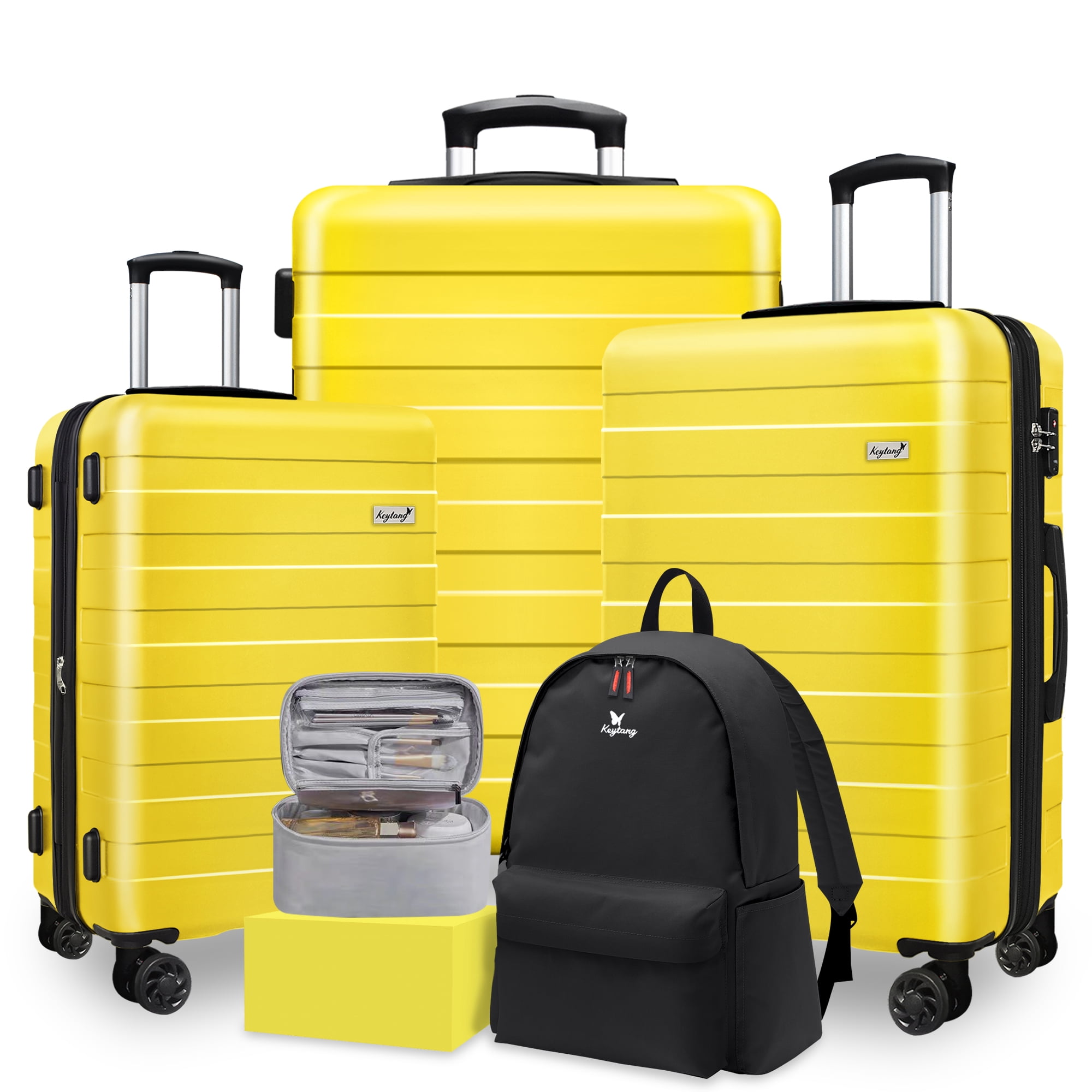 Zebra 5-Piece Hardside Luggage Set with TSA Lock, Bonus Backpack ...