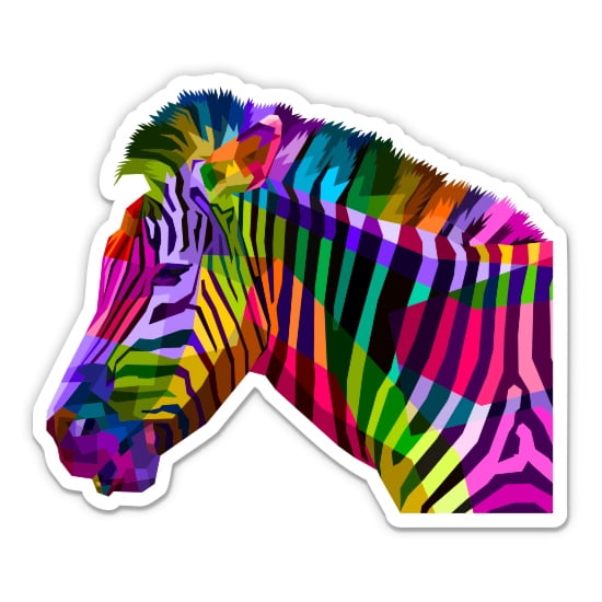 Zebra - 5" Vinyl Sticker - For Car Laptop I-Pad - Waterproof Decal ...