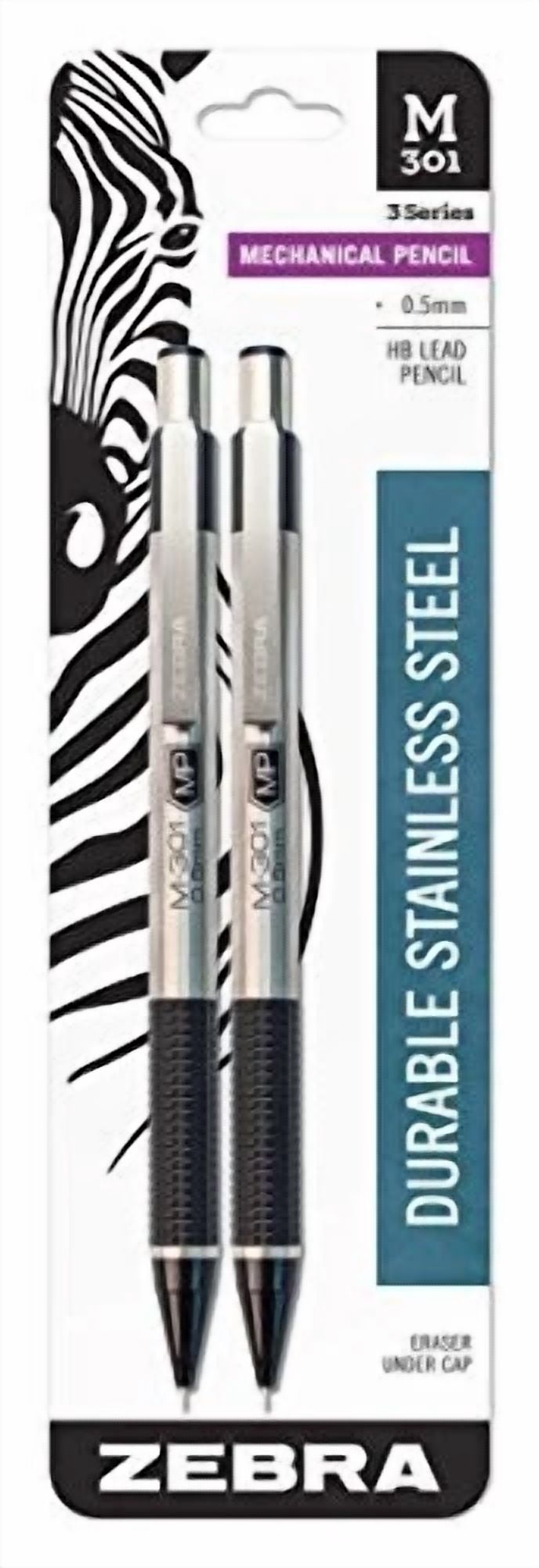 Zebra 54012 Stainless Steel Mechanical Pencil, 0.5Mm Point Size ...