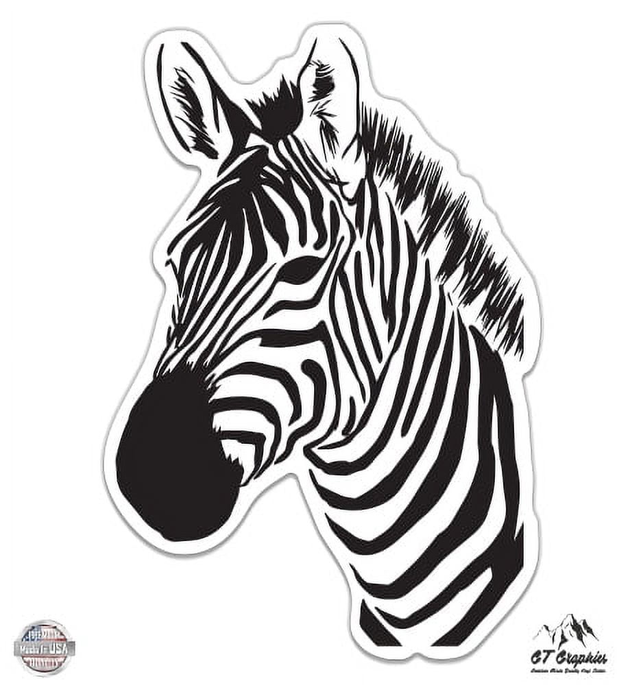 Zebra - 8" Vinyl Sticker - For Car Laptop I-Pad - Waterproof Decal ...