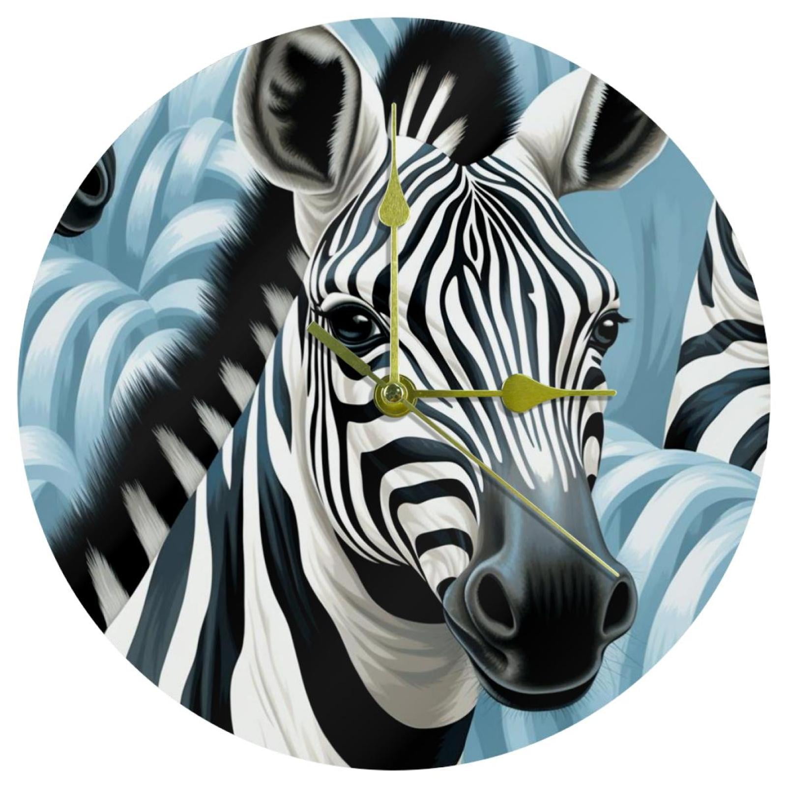 Zebra Acrylic Circular Wall Clock - Sleek Design, Silent Sweep - Modern ...