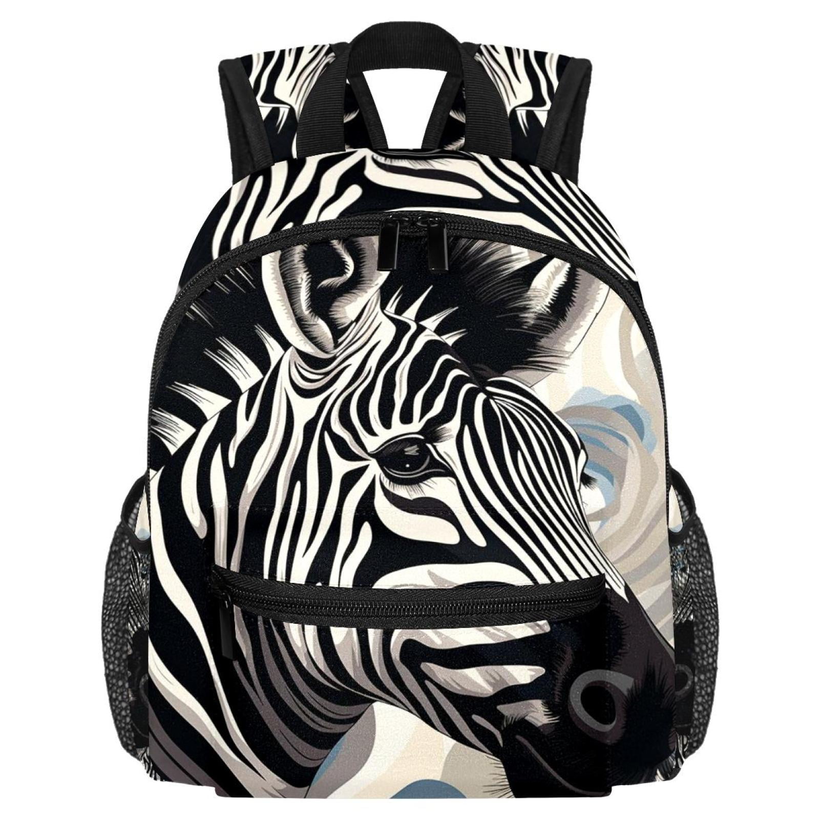 Zebra Adjustable Shoulder Strap Backpack - Large Capacity, Printed ...