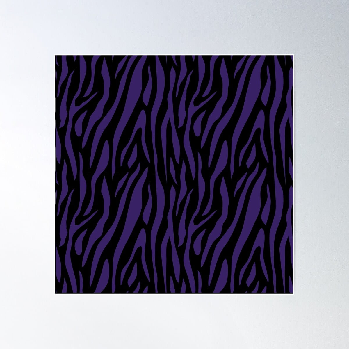 Zebra Animal Print - Black Purple Poster Wall Art, Modern Wall Decor ...
