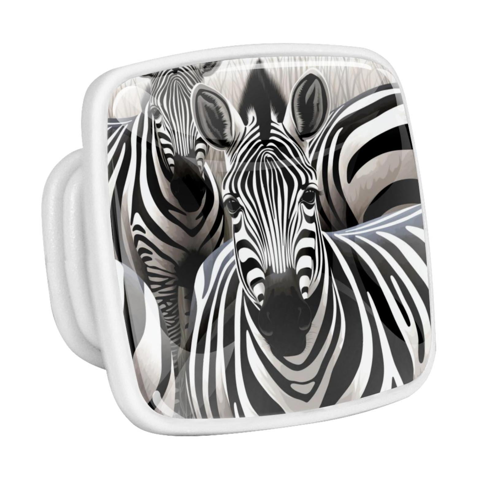 Zebra Animals Fluorescent Drawer Pulls with Screws Square 4-Pack Glow ...