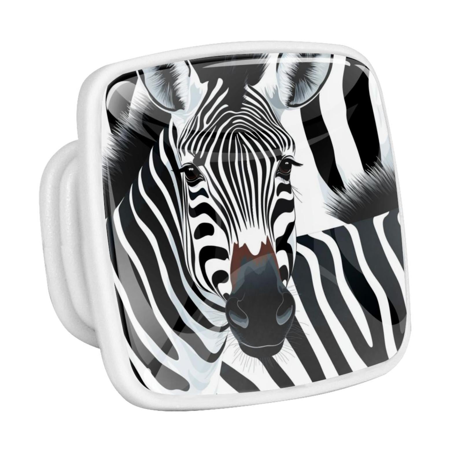 Zebra Animals Fluorescent Drawer Pulls with Screws Square 4-Pack Glow ...