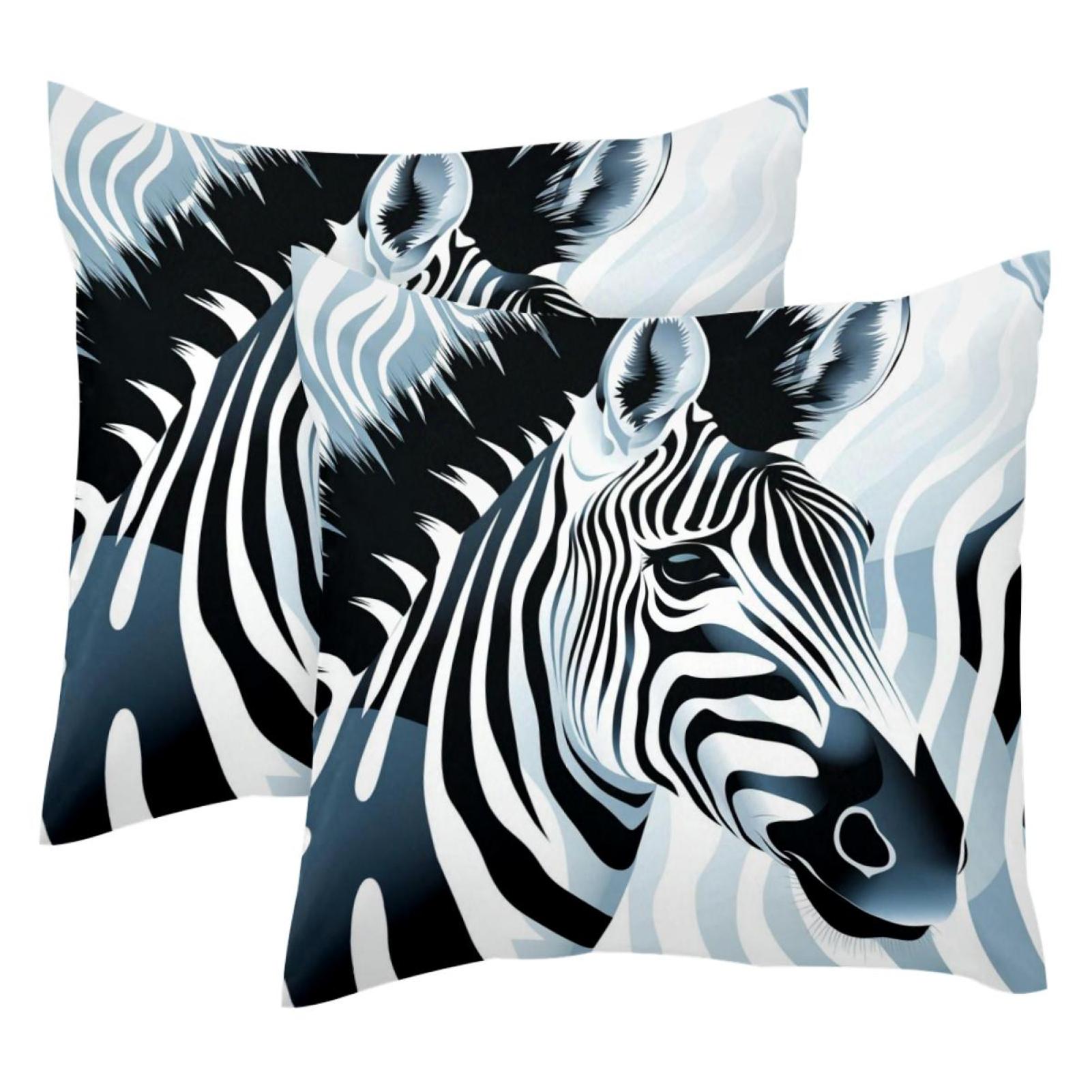 Zebra Animals Luxurious Velvet Throw Pillow Inserts 2PCS Chair Pillow ...